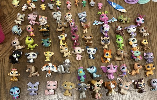 Huge Littlest Pet Shop LPS Lot 70+ Authentic Pets Cats Dogs Rare ...