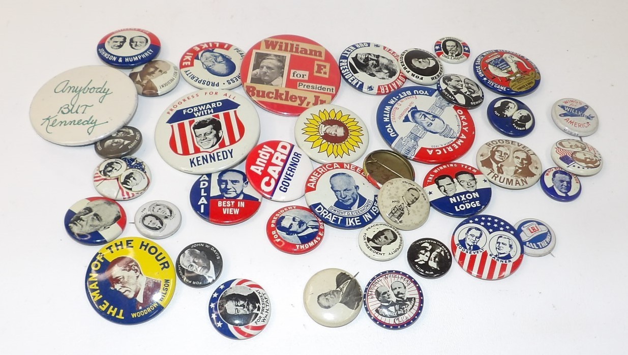 Estate Lot of Political Pinback Buttons | eBay