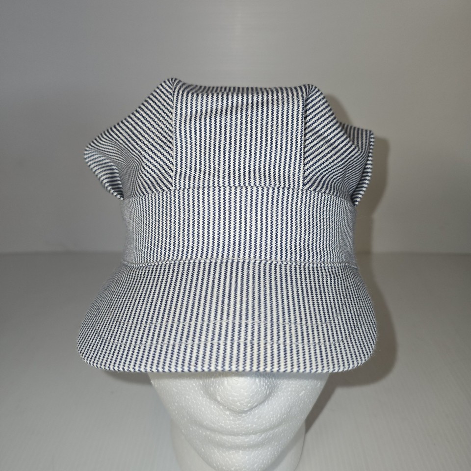 Railroad Train Conductor Blue & White Stripe J Hats Unisex Child Size ...