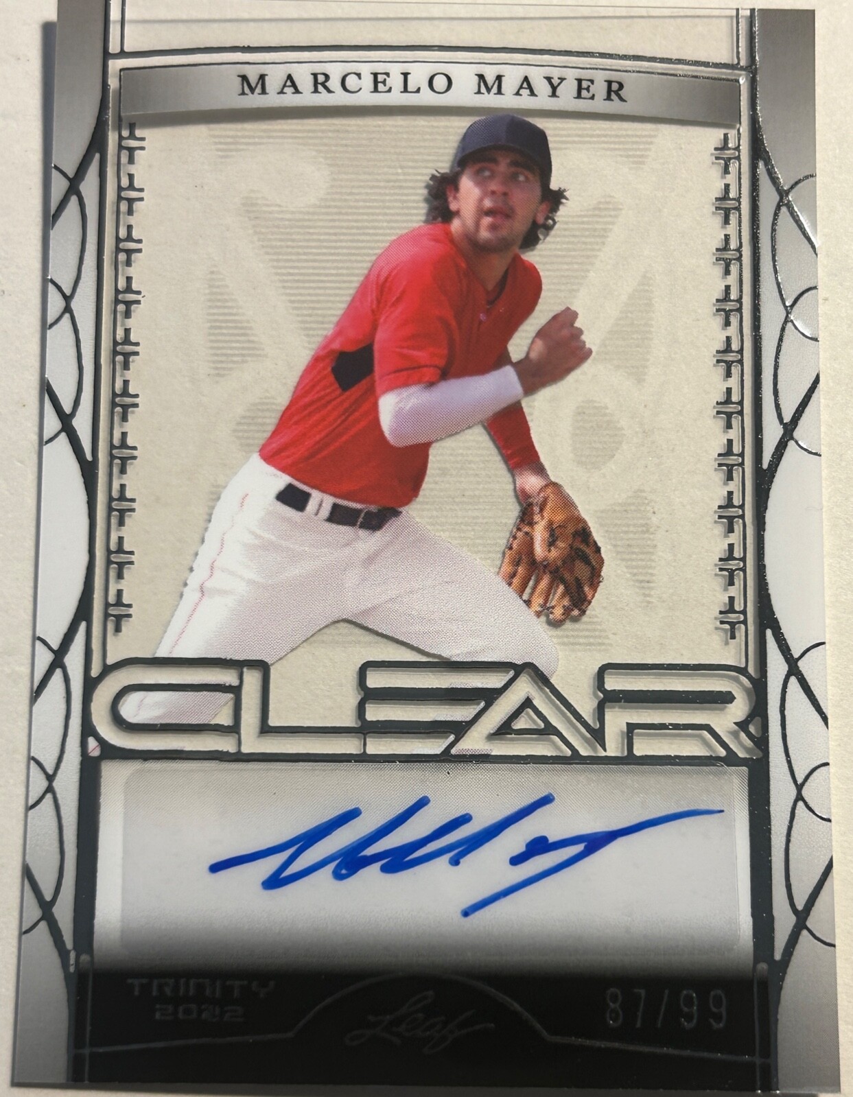 2022 Leaf Trinity MARCELO MAYER Boston Red Sox Clear Auto Autograph 67/ ...
