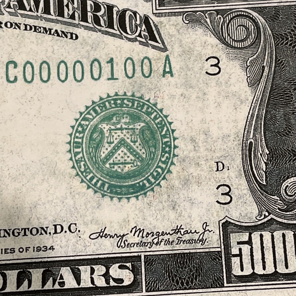 Reproduction USA 1934 $5000 Bill Federal Reserve Note Philadelphia Read ...