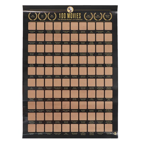100 Movies Scratch Off Poster 100 Must-See Movies Top Films of All Time ...