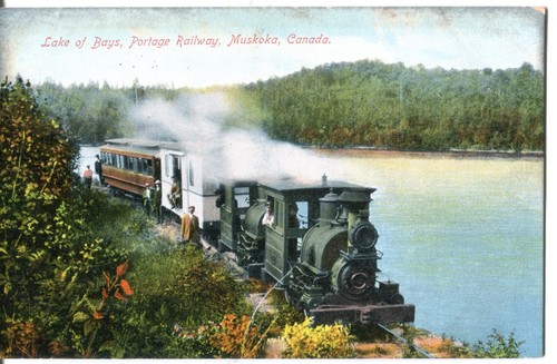 Canada Muskoka Lake of Bay Portage Railway Train c. 1910 Stedman Bros ...