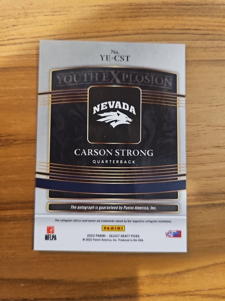 Carson Strong Auto 2022 Panini Select Draft Picks Youth Explosion #YE ...
