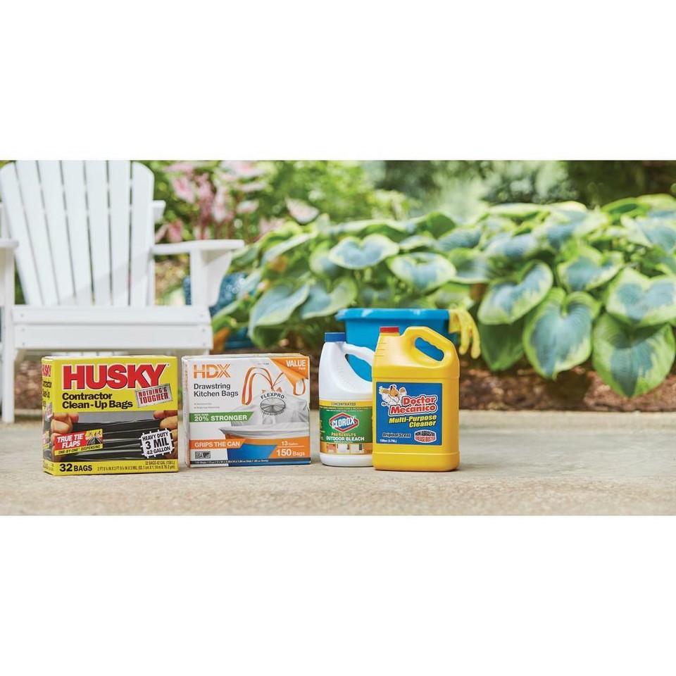 42 Gal. HUSKY Disposable Heavy Duty Strong Clean-Up Trash Bags Liner ...