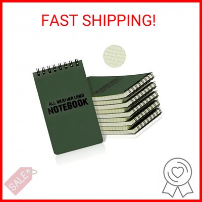 10 Pack Waterproof Notebook, 3 x 5 Inches Waterproof Pocket Notepad ...