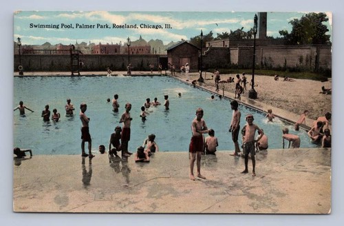 Little Roseland Kids at Palmer Park Swimming Pool CHICAGO Antique ...