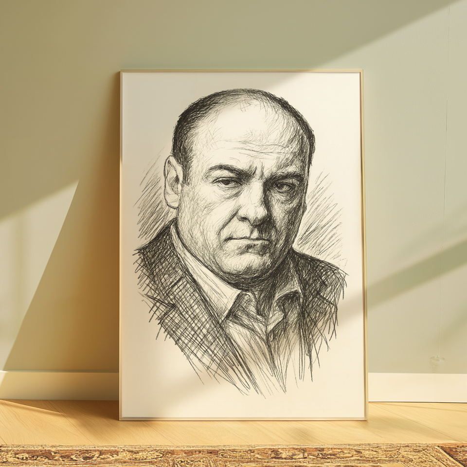 TONY SOPRANO THE SOPRANOS DRAWING PRINT PORTRAIT SKETCH 8" x 10" PRINT ...