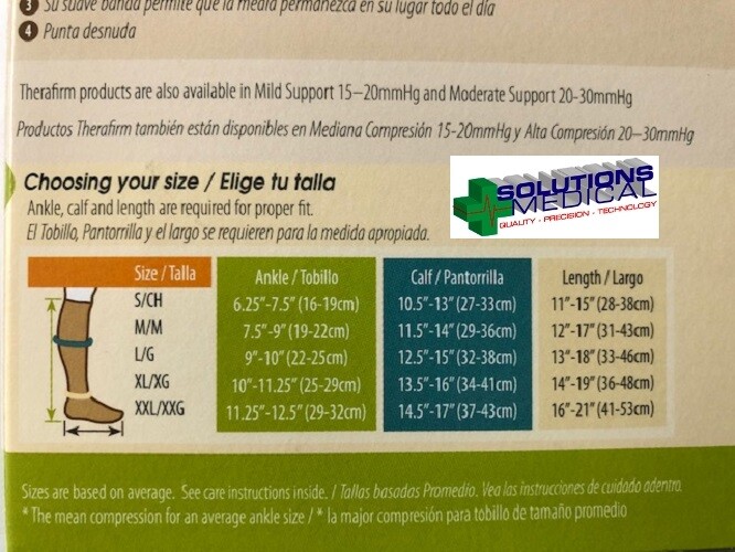 Therafirm Knee High Open Toe Therapeutic Gradient Compression Stockings ...