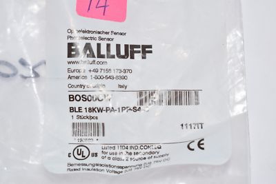 NEW Balluff Ble 18kw-pa-1pp-s4-c M18x1 Photoelectric Sensor BOS00CW | eBay