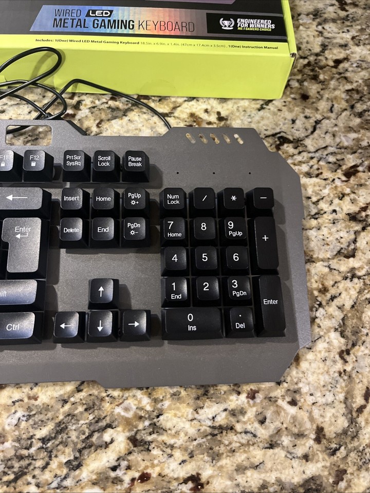 TITAN Wired LED Metal Gaming Keyboard w/Smartphone Holder #GAKB-0008 In ...