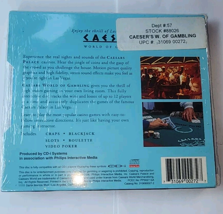 Philips CDi CD-i Game Retro Game Caesar's Caesars World Of Gambling ...