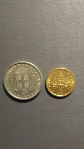 1954 GREECE 5 APAXMAI AND 1 1976 APAXMAH COINS! CC859XXX | eBay