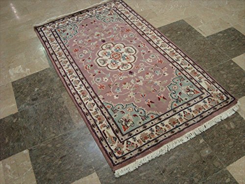 Area Rug Classic Flower Ivory Rectangle Hand Knotted Wool Silk Home ...
