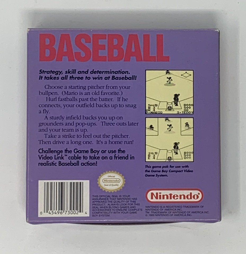 Baseball (Nintendo Game Boy, 1989) CIB High Grade !! WATA CGC READY ...