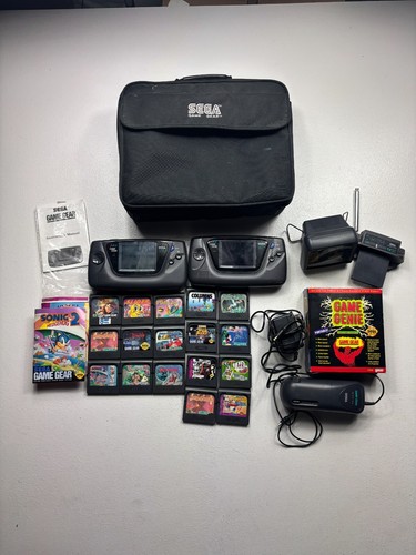 Sega Game Gear Consoles Bundle + 17 Games TV Tuner, Game Genie, For ...