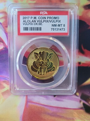 Pokemon Alolan Vulpix Gold Coin 2017 Crystal Season Box Graded Coin PSA ...