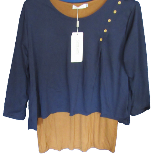 New with Tags Cocoa Danny Women's 5XL Layered navy/brown Tunic Top ...