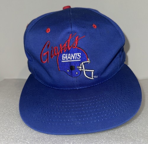 Vintage New York Giants Football NFL Hat AJD Snapback Cap Cotton 90s ...