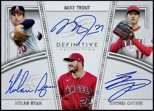 2023 Topps Definitive Collection Triple Signature OHTANI RYAN TROUT ...