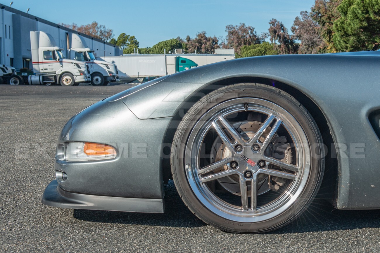 For 97-04 Corvette C5 | Performance Matte Black Front Bumper Vented Lip ...