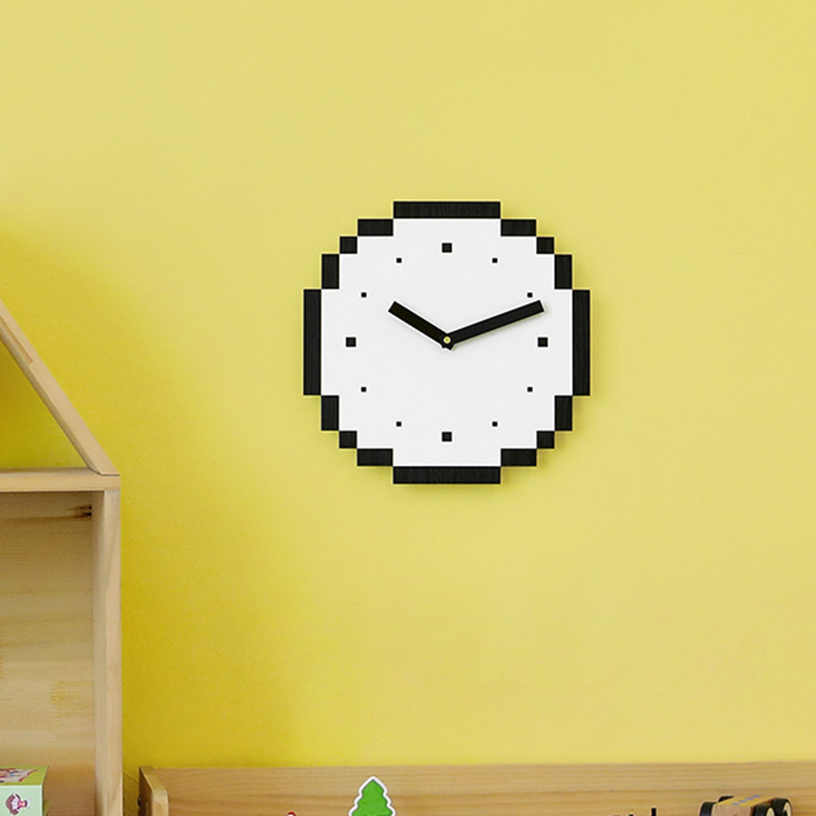 Pixel Clock Quartz Movement Ornamental Bedroom Living Room Hanging Wall ...