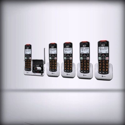 AT&T BL102-5 - DECT 6.0 5-Handset Cordless Phone for Home Silver/Black ...