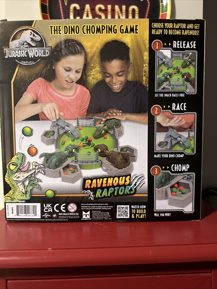 Jurassic World Ravenous Raptors Kids Dino Chomping Board Game 2023 ...