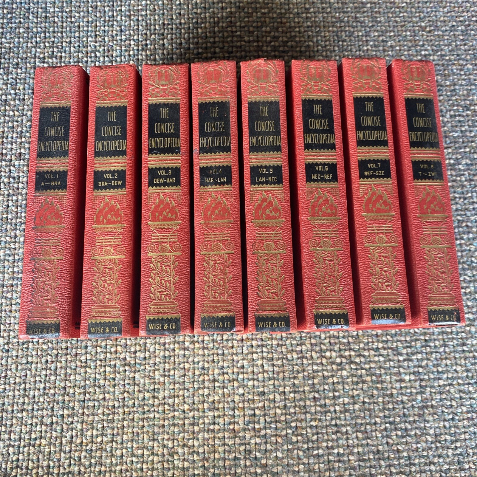 The Concise Encyclopedia Volumes 1-8 HC 1937 Wise & Co. Vintage 1930s ...