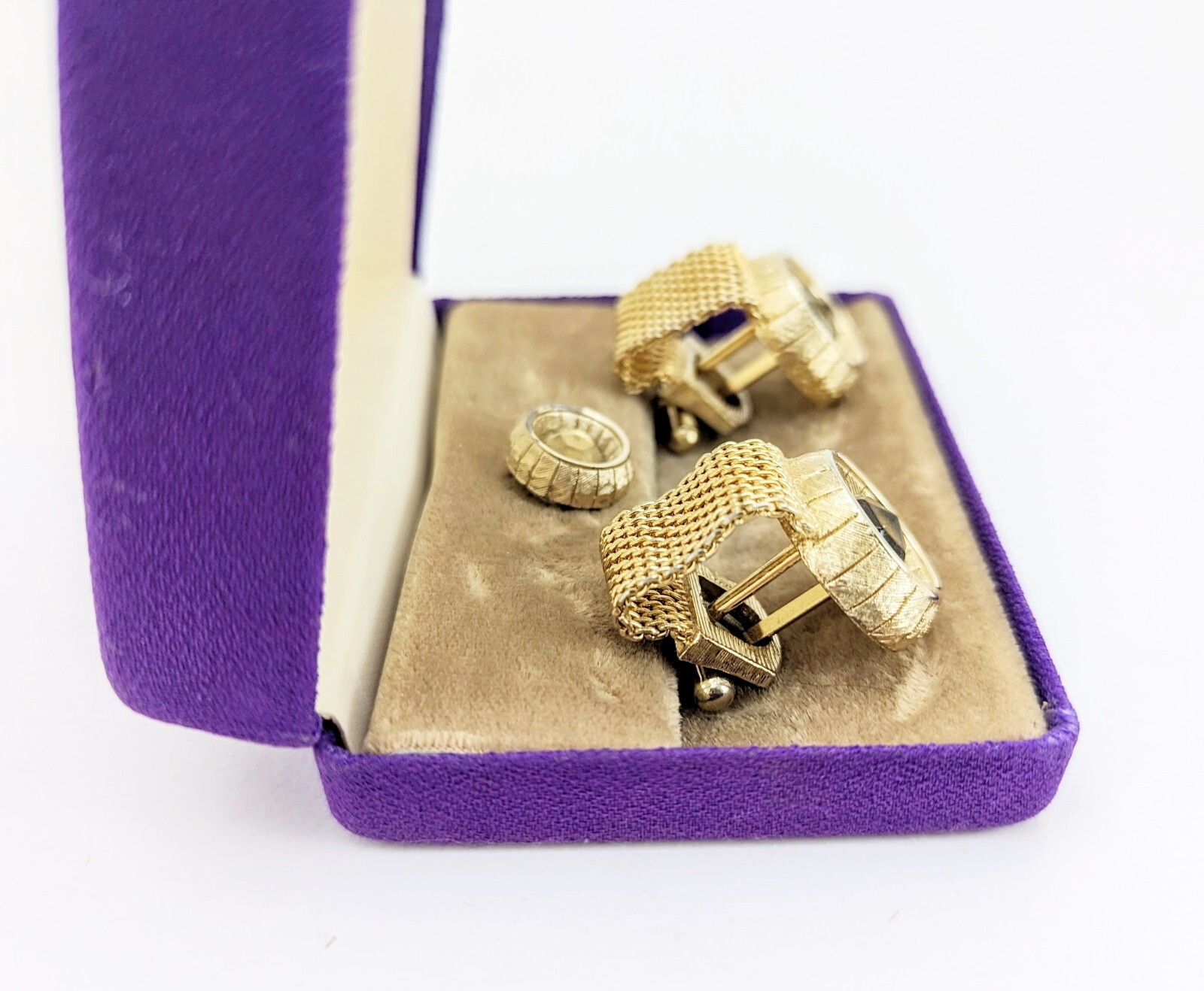 1960s SWANK Wrap-a-round Cufflinks & Tie Pin Set Huge… - Gem
