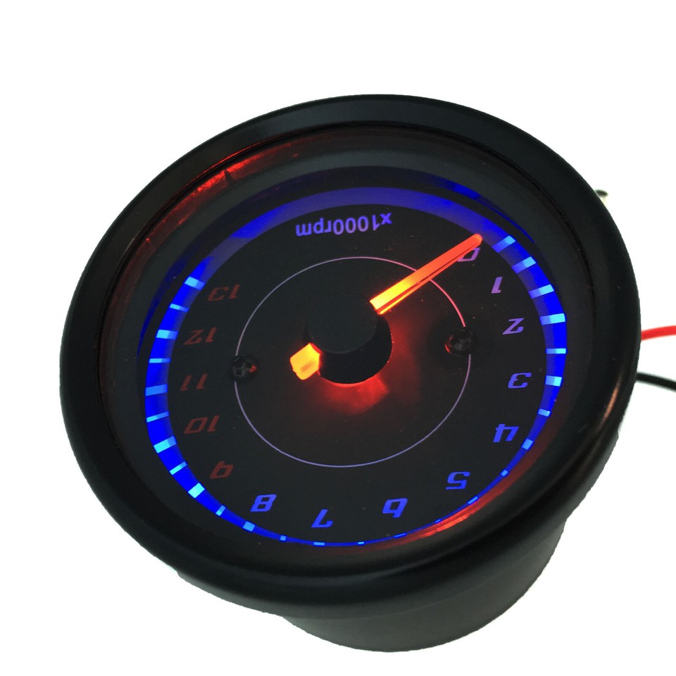 Universal Motorcycle LED Speedometer Tachometer Odometer Rev Counter ...