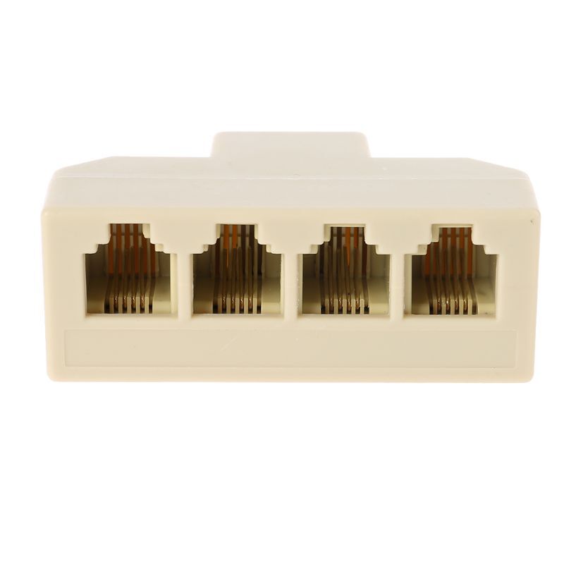 RJ11 6P4C Male to 4 Female Outlet Ports Socket Telephone Phone Line ...
