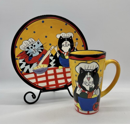 Catzilla Candace Reiter Collector Plate and Mug Chef Cats ~ Hand ...