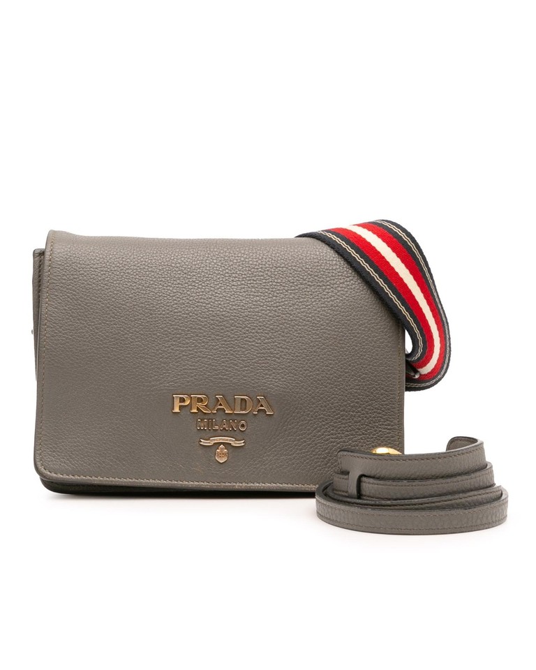 Preloved prada Leather Shoulder Bag Women Brown Crossbody Bags One Size ...