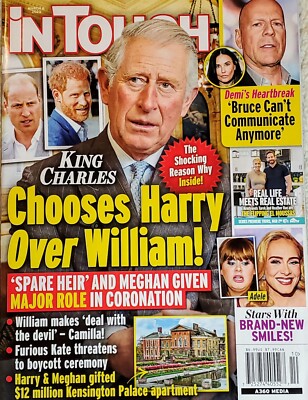 In Touch Magazine ☆ March 6, 2023 ☆ King Charles ︎ Bruce Willis ︎ Adele ...