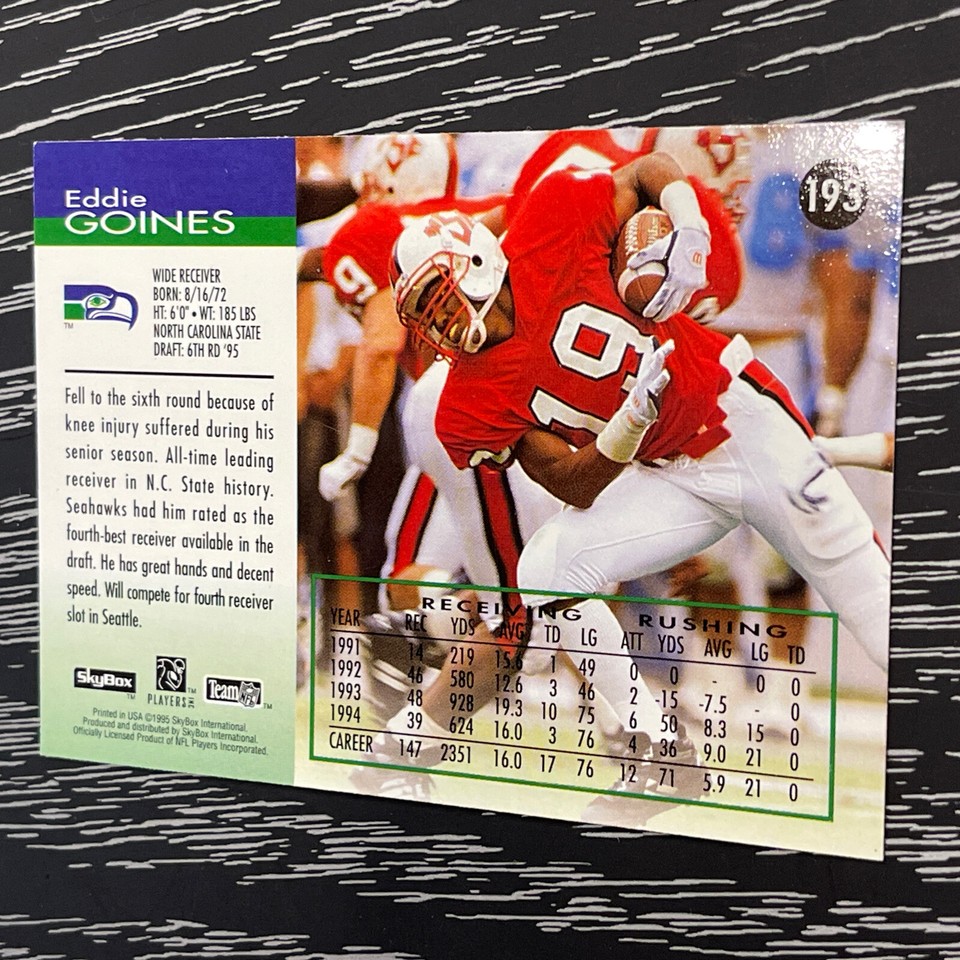 1995 SkyBox Impact #193 Eddie Goines Rookie Football Card | eBay