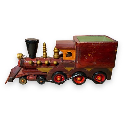 Vintage PBC International Wood Toy Train Planter Candy Holder Container ...