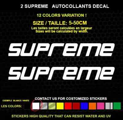 2 SUPREME autocollant Véritable decal autocollant STICKERS IMPERMÉABLE ...