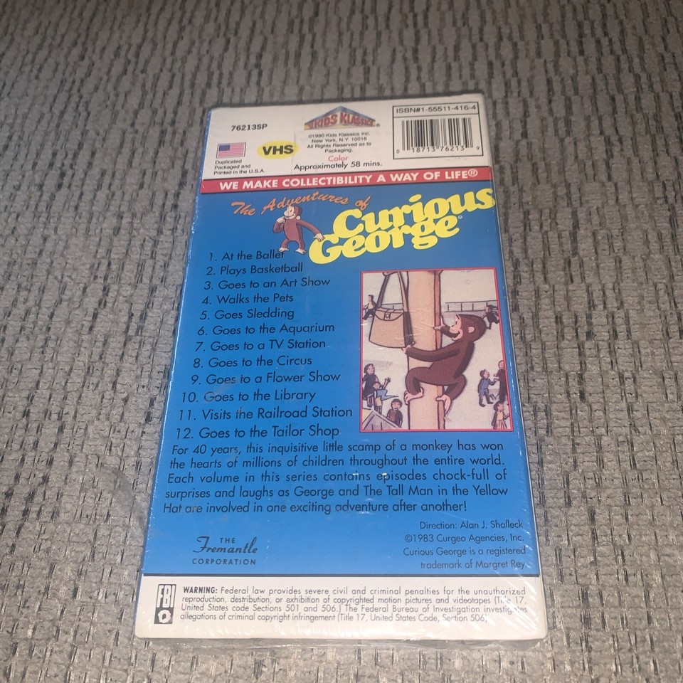 The Adventures of Curious George (VHS, 1983, Kids Klassics) Like New ...