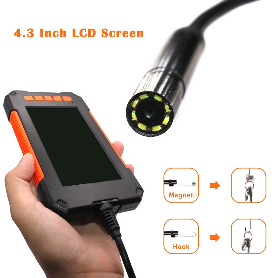 4.3inch HD LED Industrial Endoscope Borescope 1080P 8mm Inspection ...
