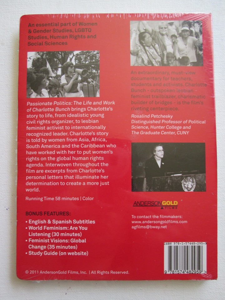 Passionate Politics the Life and Work of Charlotte Bunch DVD ...