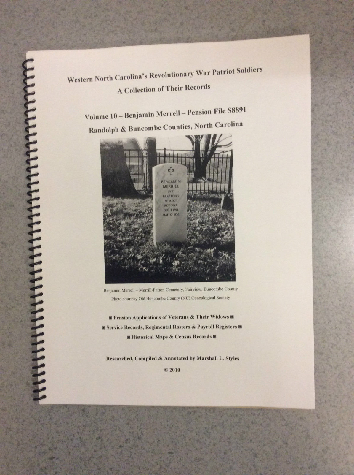 Western NC's Revolutionary War Soldiers, Volume 10, Benjamin Merrell | eBay