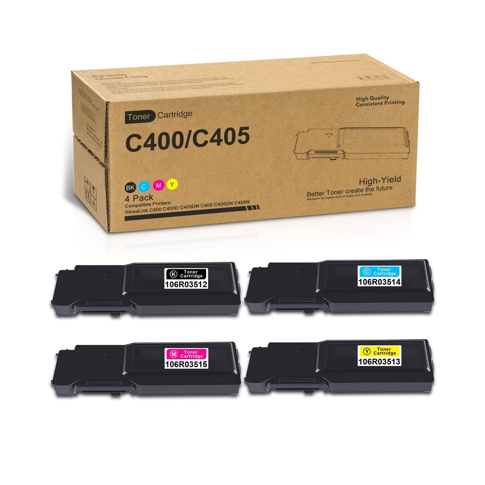 Versalink C400/C405 High Yield Toner Cartridges (4-Pack Black, Cyan ...
