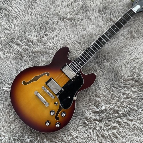 Custom ES-339 Electric Guitar Matte Sunburst Semi Hollow Body Rosewood ...