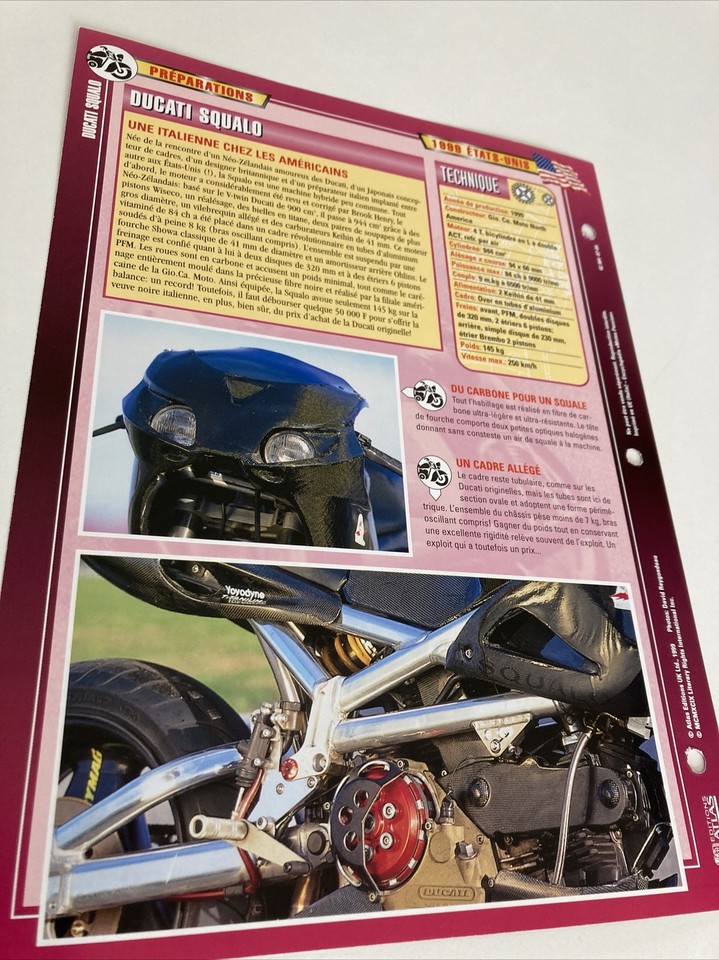 Ducati 944 Squalo 1999 Card Motorcycle Passion Collection Atlas | eBay