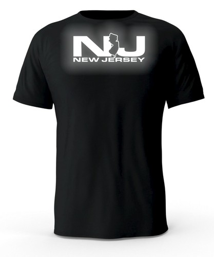 New Jersey NJ State Reflective Logo Black T-Shirt | eBay