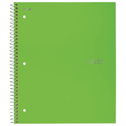Five Star Spiral Notebook, 1 Subject, Graph Ruled Paper, 11" x 8-1/2 ...