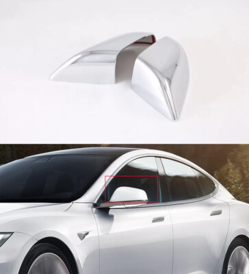 Car Chrome Rearview Side Mirror Cover Trim Emblems For Tesla Model S ...