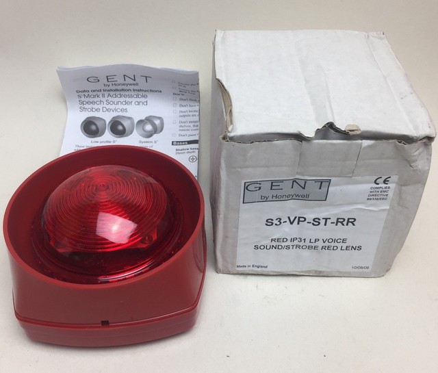 Heneywell Gent Vigilon S3-vp-st-rr Mk2 Voice Sounder Strobe Red for ...