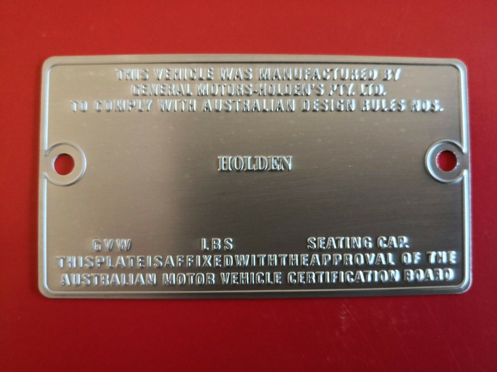 Vintage Blank Restoration Tag set To suit Early Model Holden | eBay